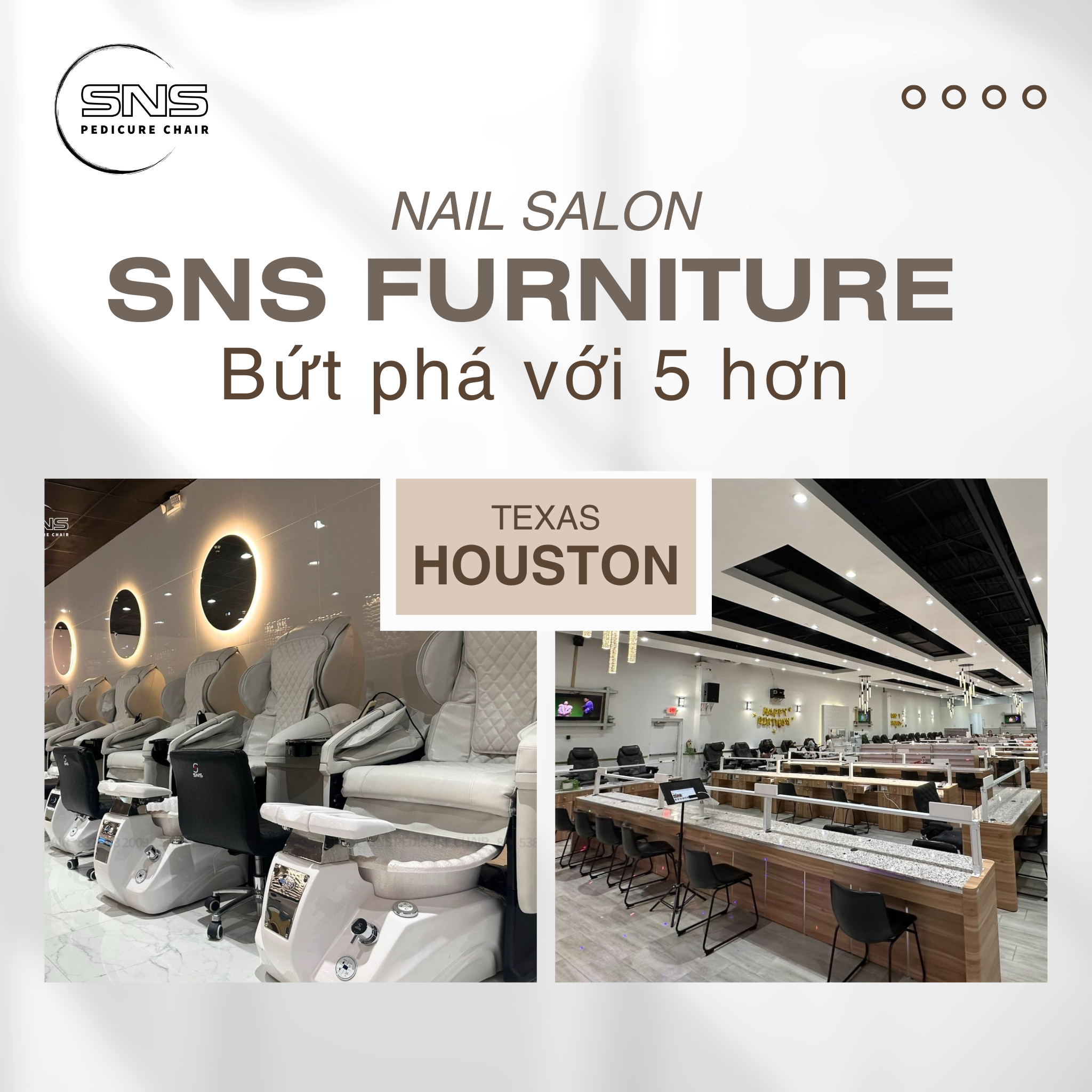 SNS Furniture cho Nail Salon: Bứt phá với 5 hơn – SNS Pedicure